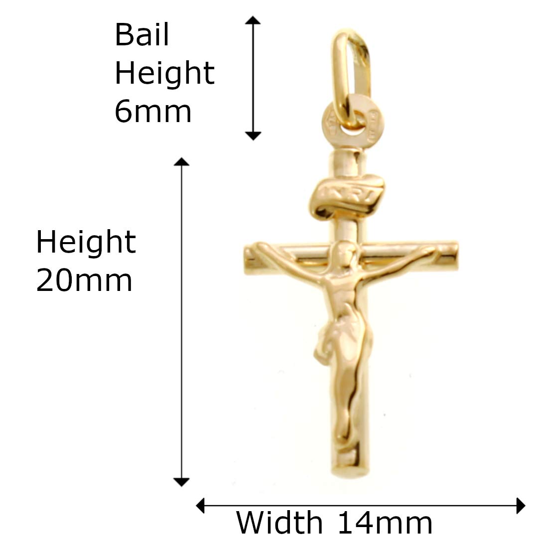 9ct Gold Crucifix Necklace for Women Cross Necklace Pendant with 18" 9 ...